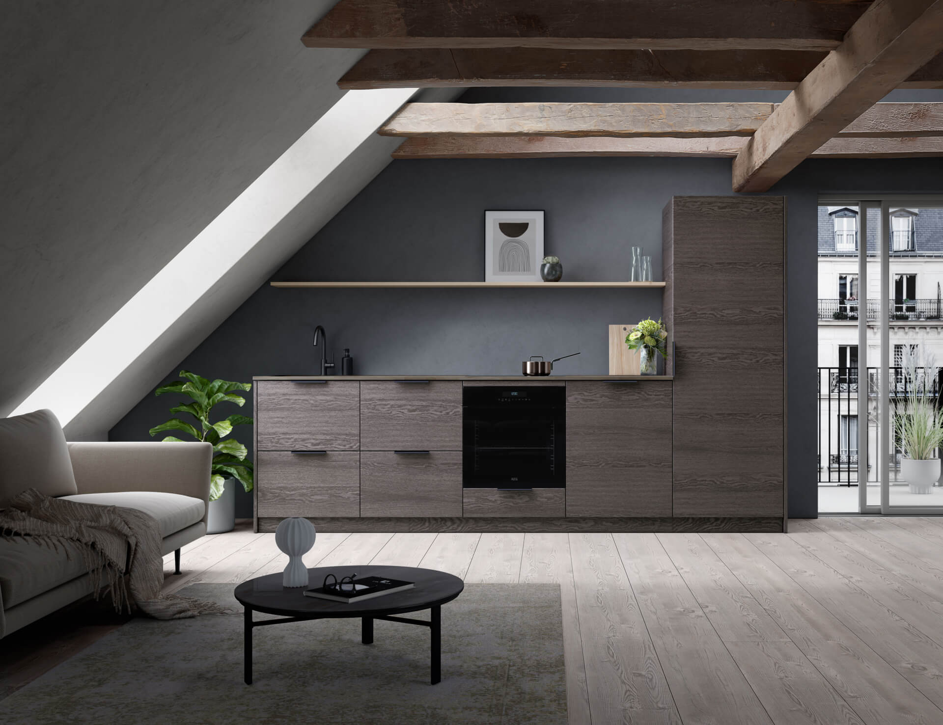 ครัว Veda Dark Oak | Kvik ประเทศไทย - โทนไม้เข้มพร้อมความเรียบง่ายแบบสแกนดิเนเวียน